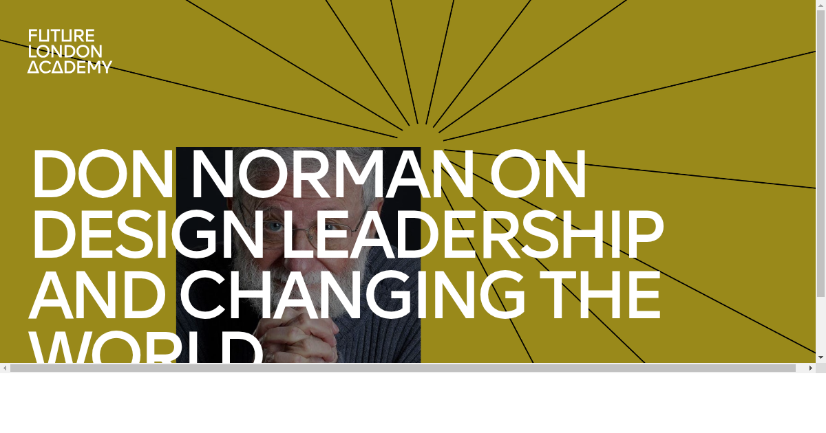 Don Norman on design leadership and changing the world